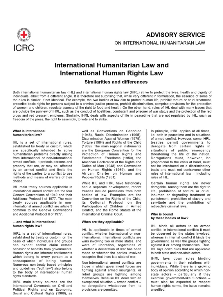 IHL and IHRL: Key Differences Explained | PDF | Politics | Law