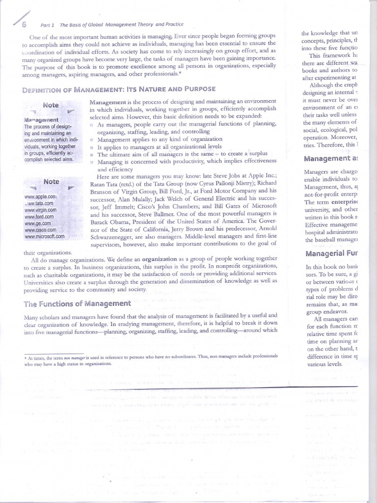 Management Handout PDF | PDF