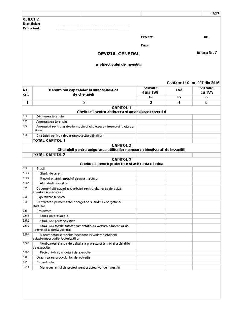 Structura Deviz Conf. HG 907 | PDF
