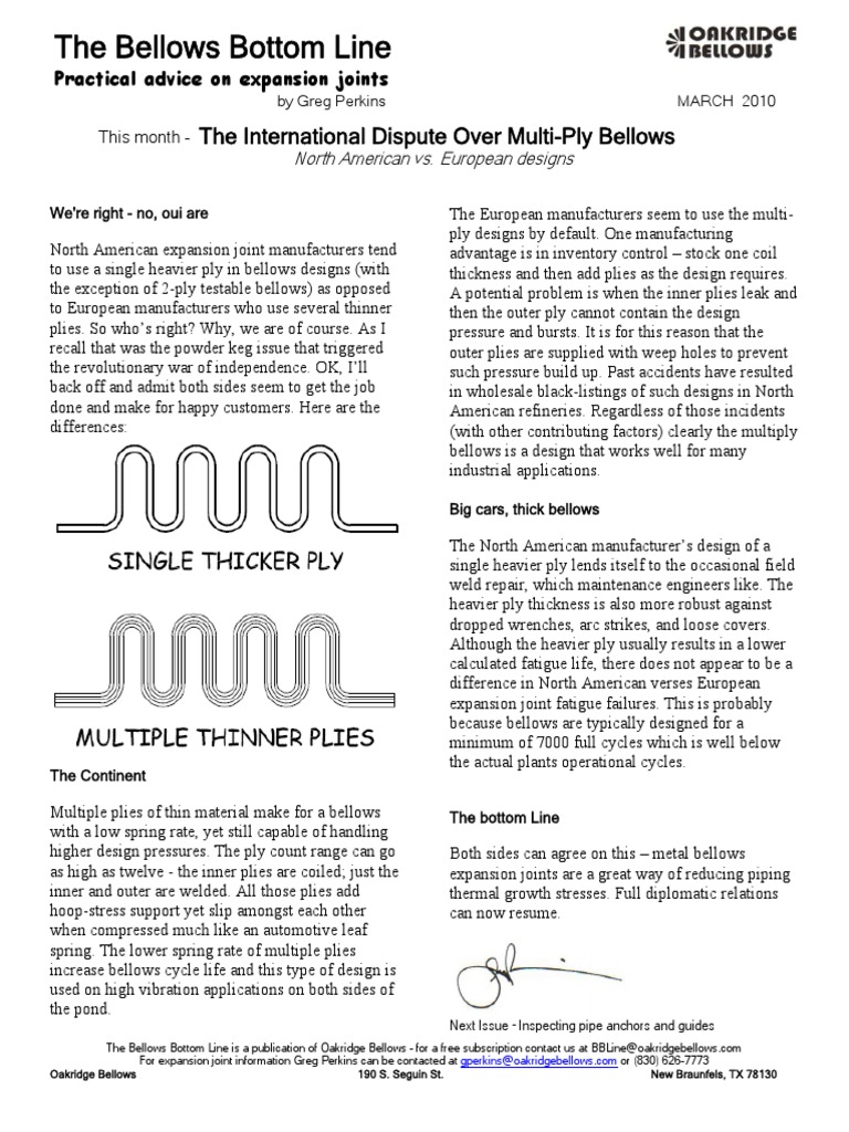 Multiple Ply Bellows PDF | PDF | Economic Sectors | Mechanical Engineering