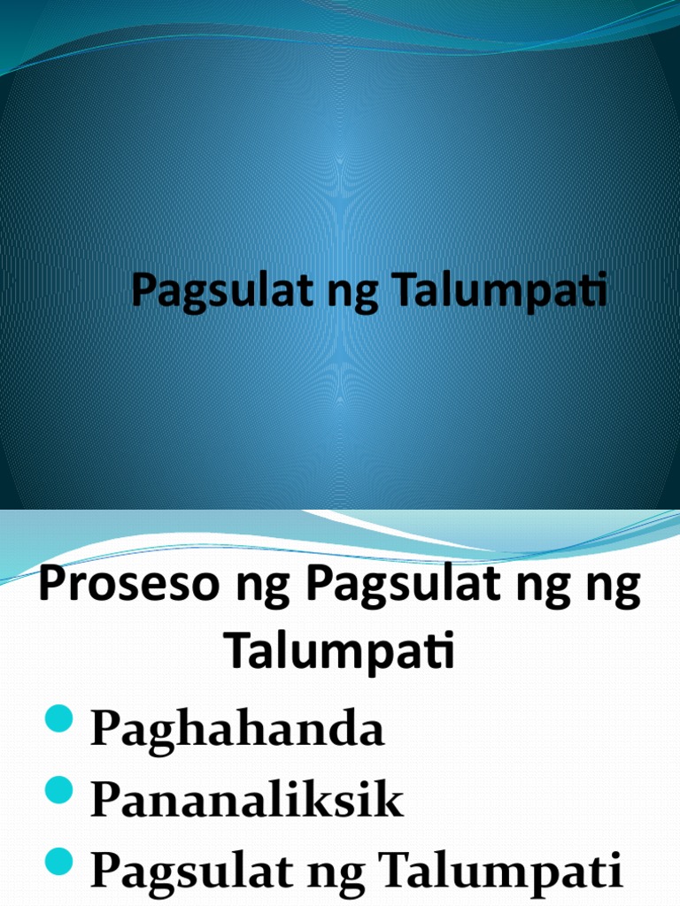 Pagsulat NG Talumpati | PDF