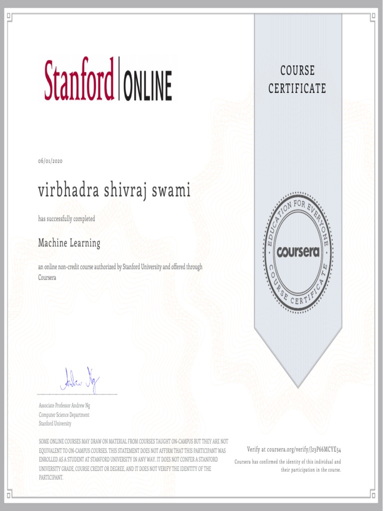 Machine Learning Certificate | PDF | Learning | Behavior Modification