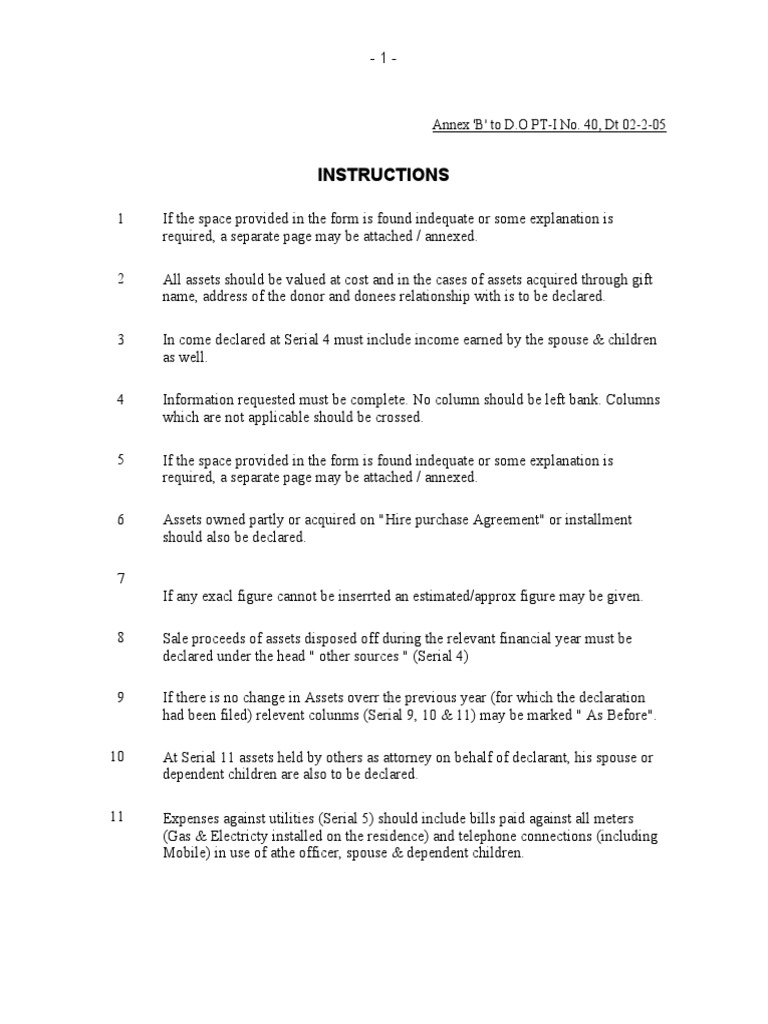 Form (Declaration of Income & Assets) 2019 - 20 | PDF | Deposit Account ...