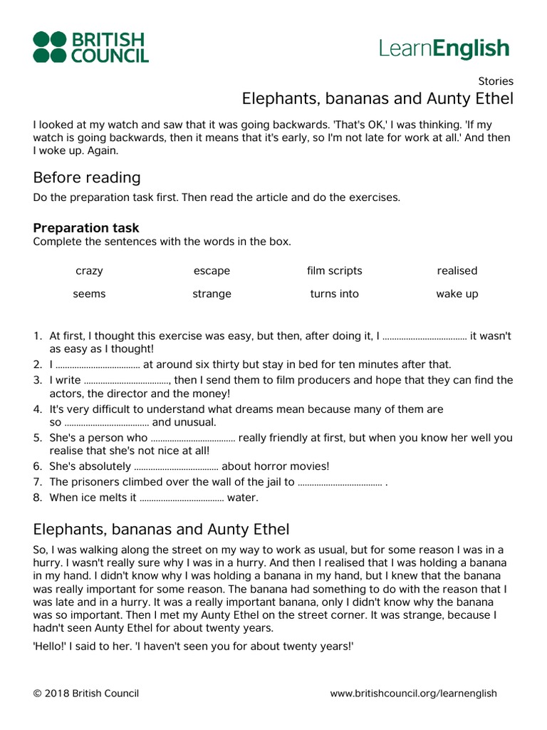 Elephants, Bananas and Aunty Ethel | PDF