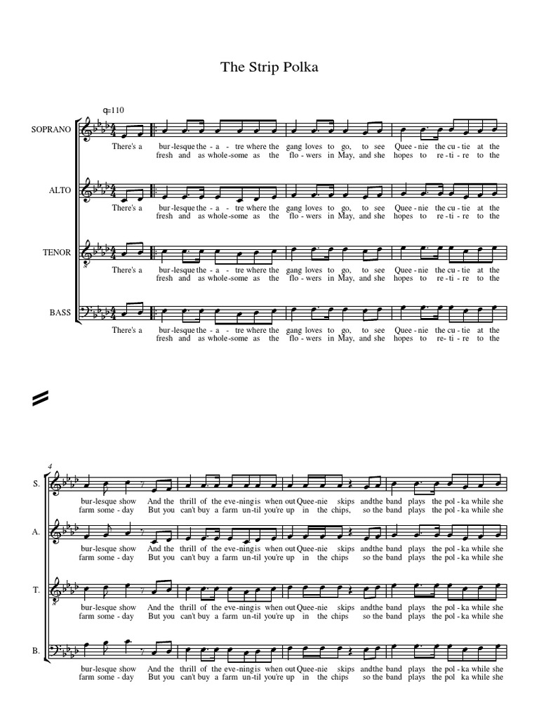 The Strip Polka (4-Part, SATB) | PDF | Music Performance | Musical ...