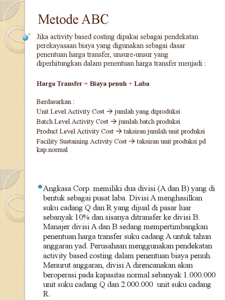Optimasi Harga Transfer ABC | PDF