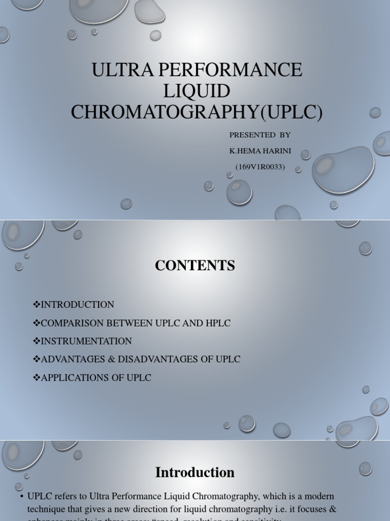 Ultra Performance Liquid Chromatography (Uplc) | Download Free PDF ...