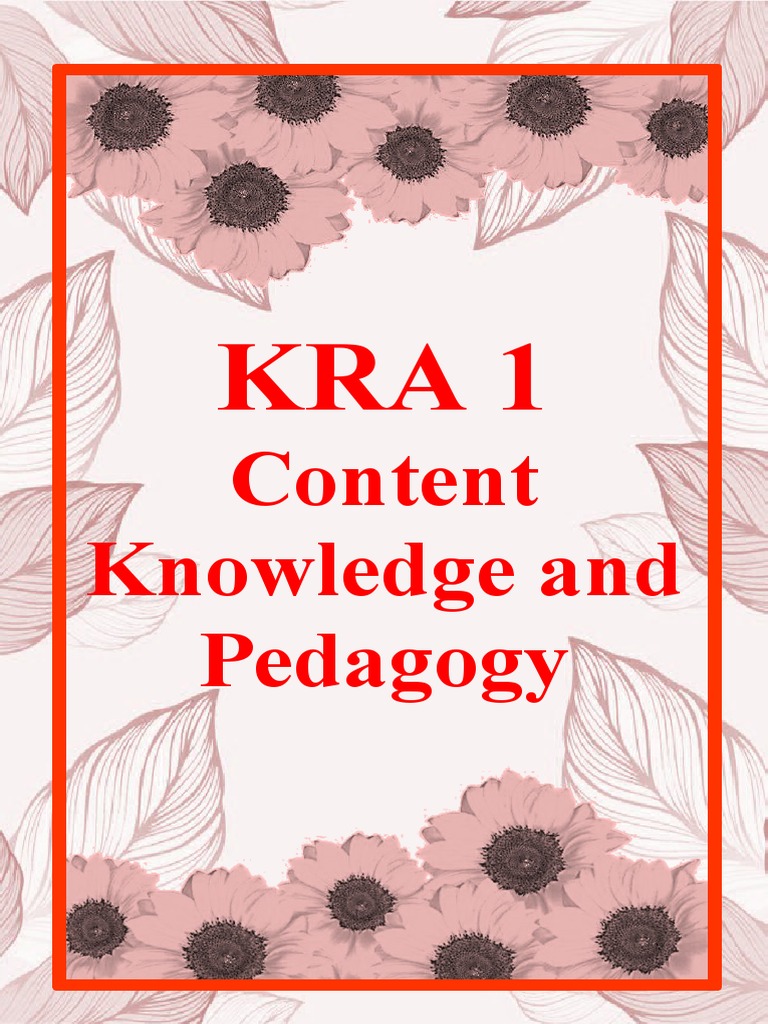 KRA1 - OBJECTIVE 1 To 3 | Download Free PDF | Lesson Plan | Educational ...