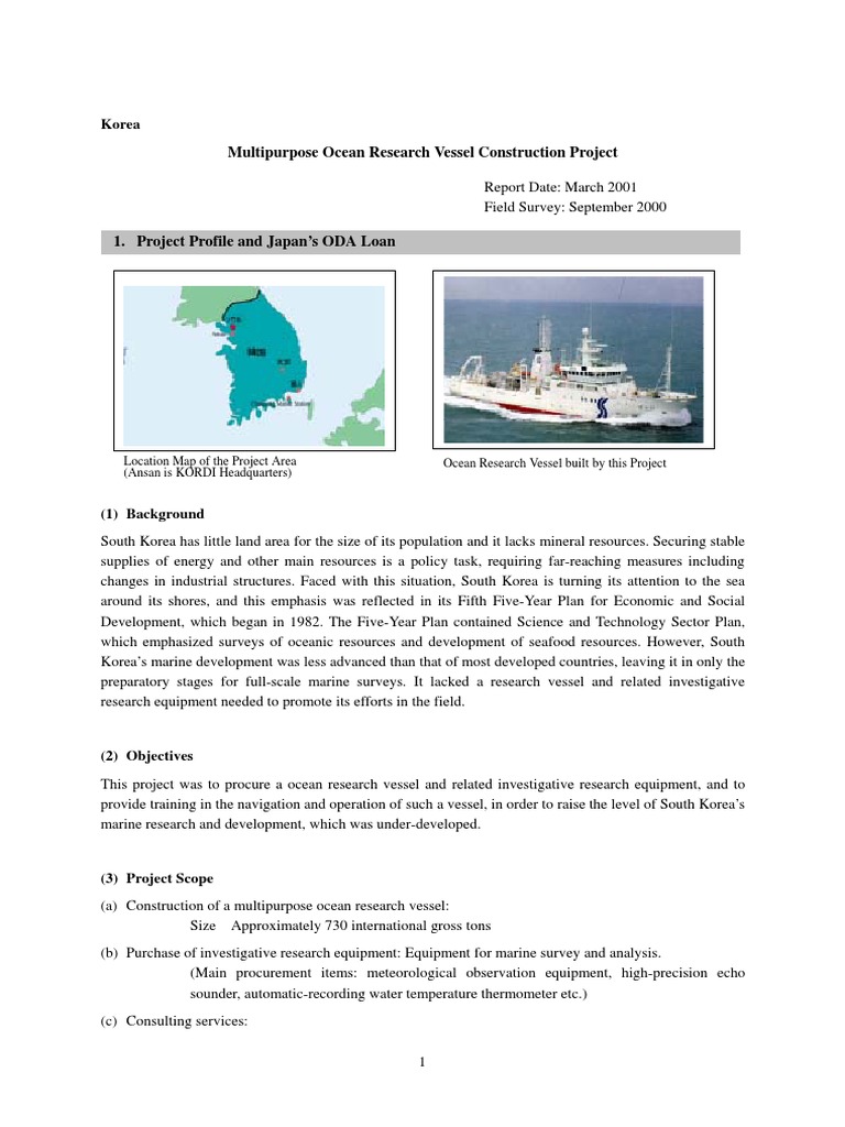 Multipurpose Ocean Research Vessel Construction Project: Korea | PDF ...