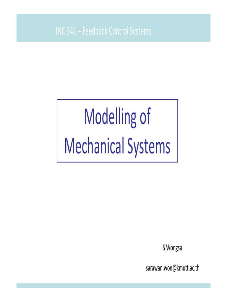 Translation Mechanical System Transfer Function PDF | PDF | Ordinary ...