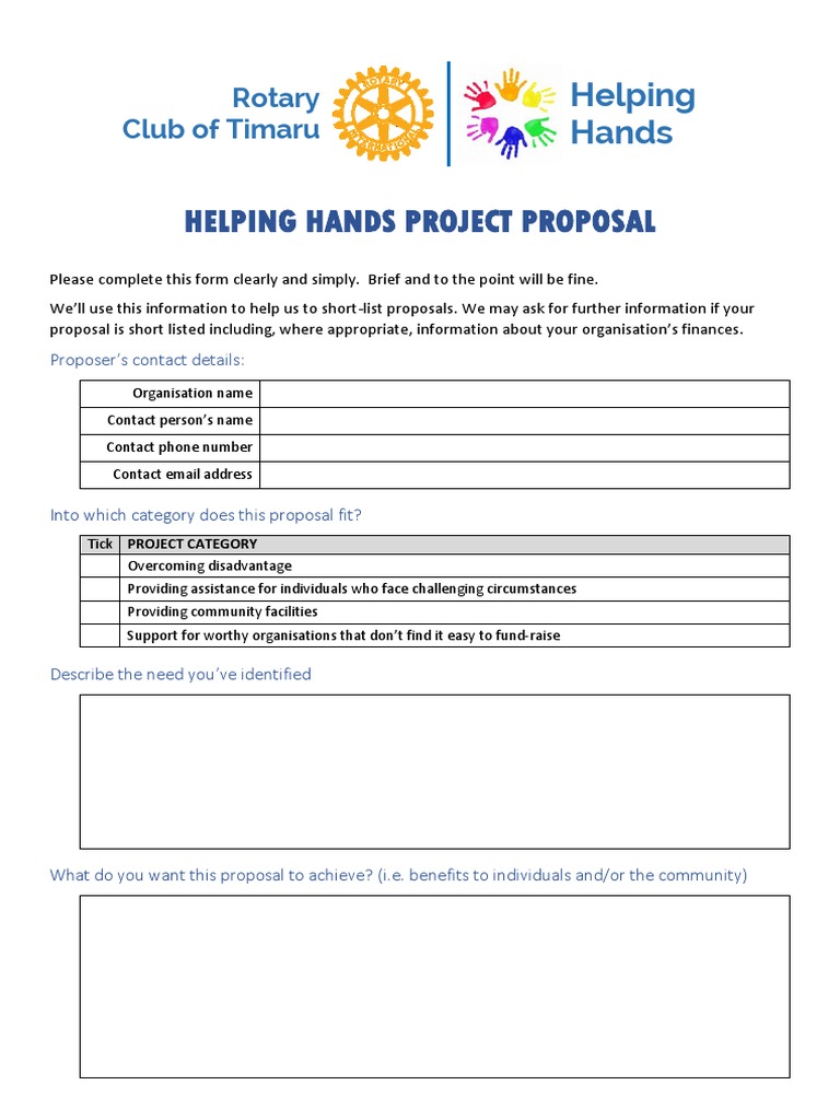 Helping Hands Project Proposal | PDF