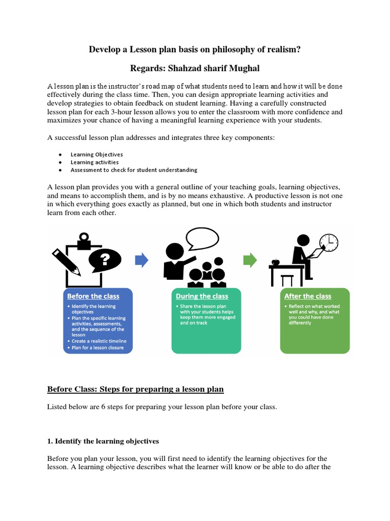 Realism-Based Lesson Plan Development | PDF | Philosophical Realism ...