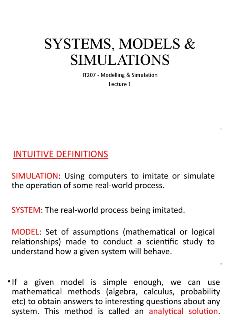 Simulation & Modeling Basics | PDF | Simulation | System