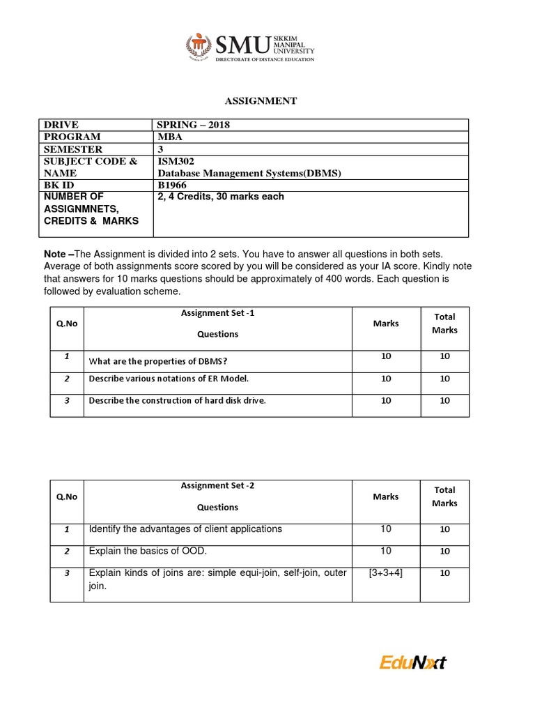 ISM302 DBMS Assignment Overview | PDF | Computers | Technology ...