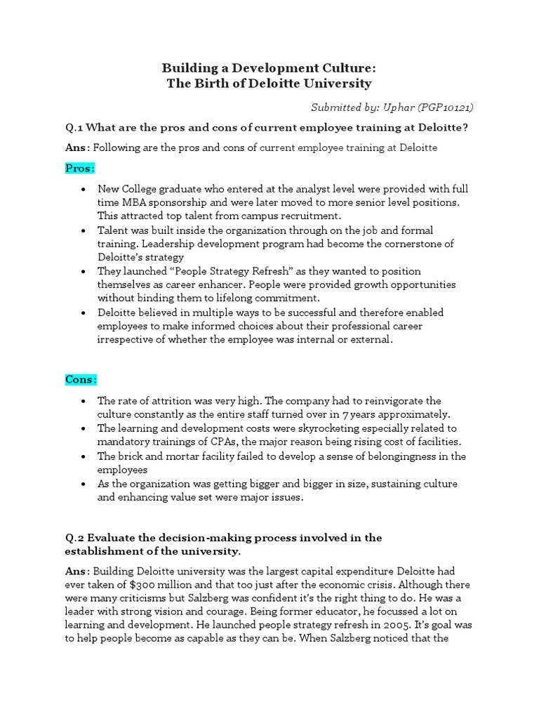 Birth of Delloite University | PDF | Economies | Business