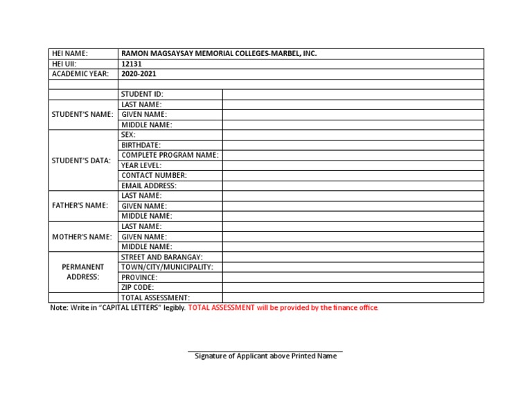 TES APPLICATION Blank | PDF