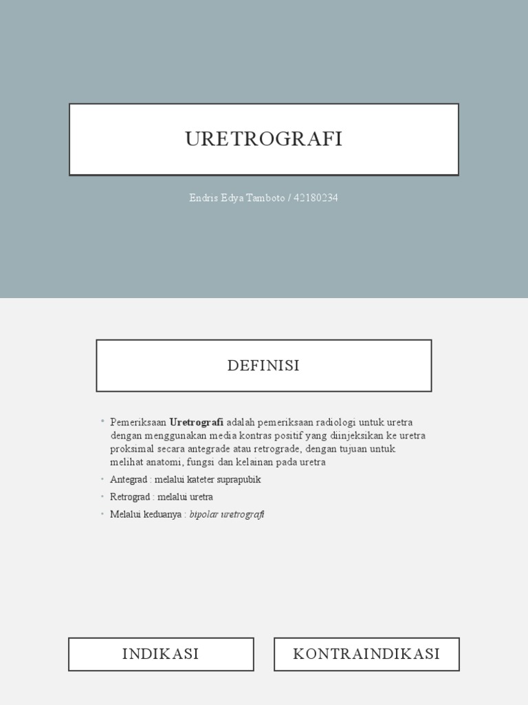 Tindakan - Uretrografi | PDF