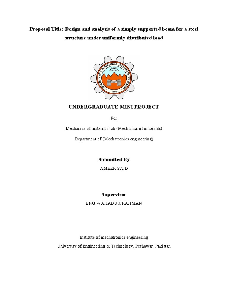 Project Proposal | PDF | Beam (Structure) | Bending