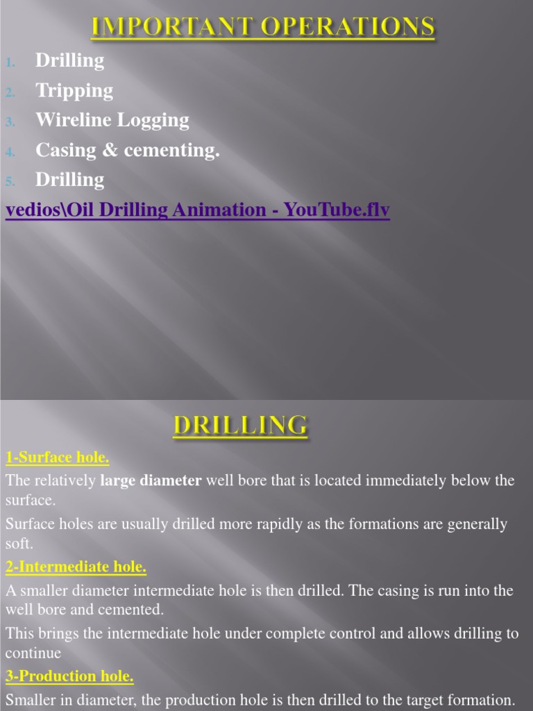 2-Important Operations | Download Free PDF | Casing (Borehole) | Oil Well