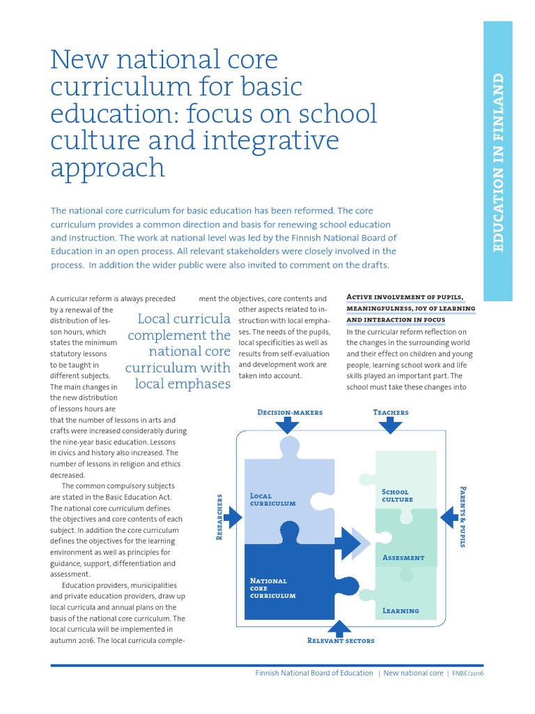 Finnish National Core Curriculum 2016 | PDF | Curriculum | Educational ...