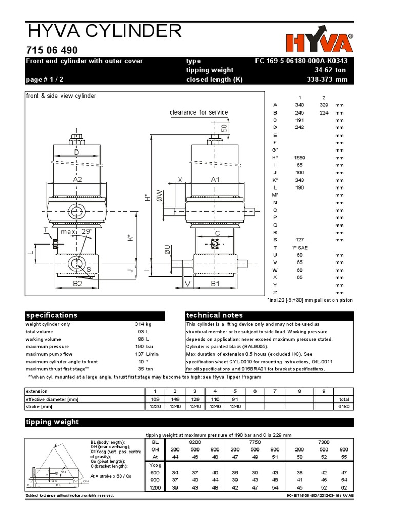 Hyva Cylinder | PDF | Machines | Manufactured Goods