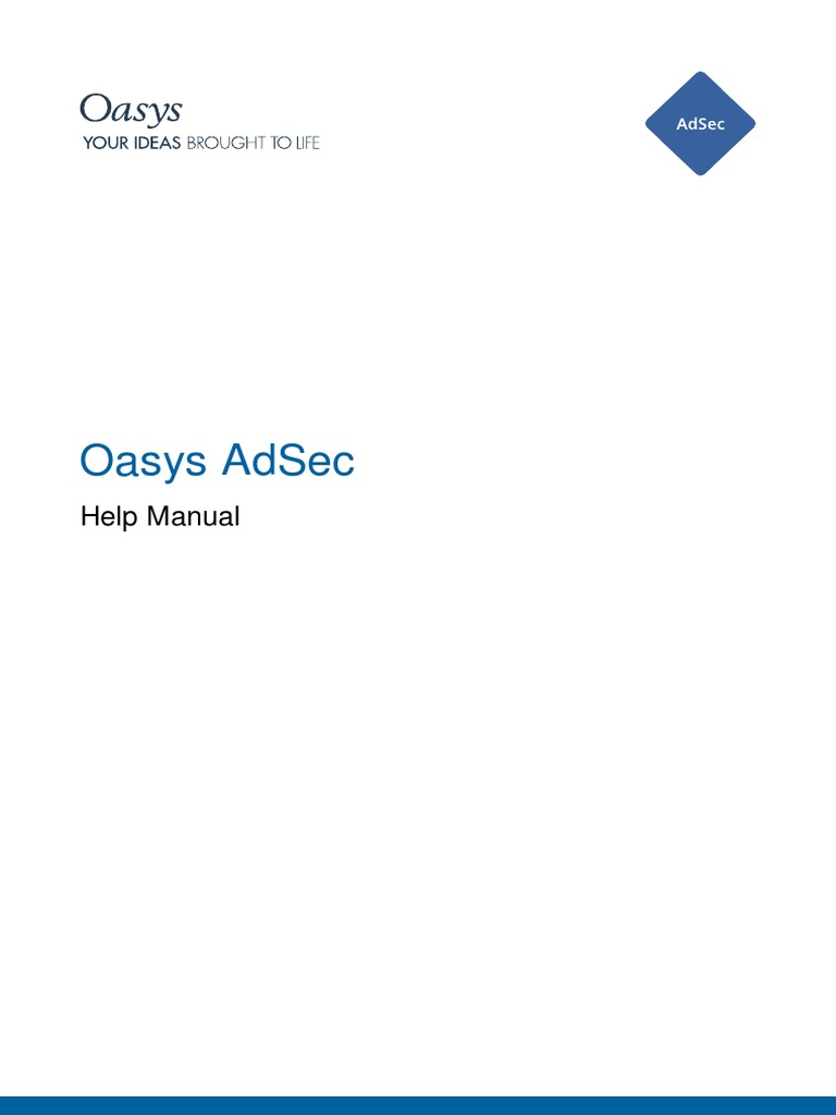 Oasys Adsec: Help Manual | PDF