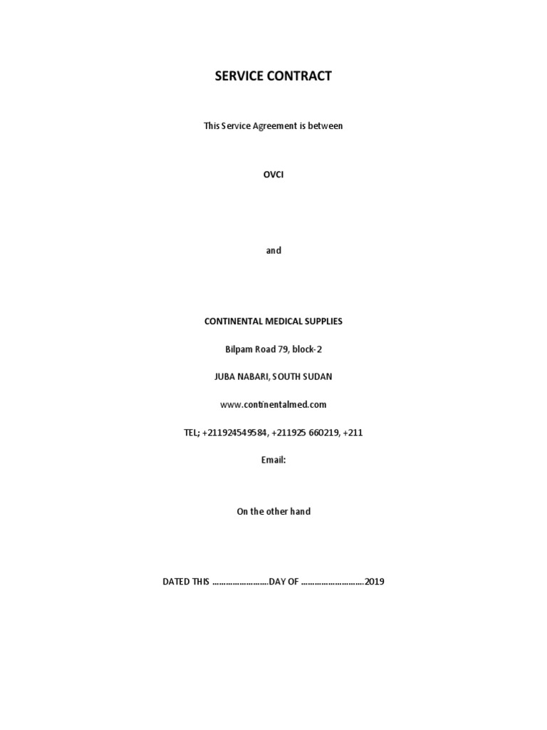 Service Contract Template | PDF | Social Institutions | Social Science