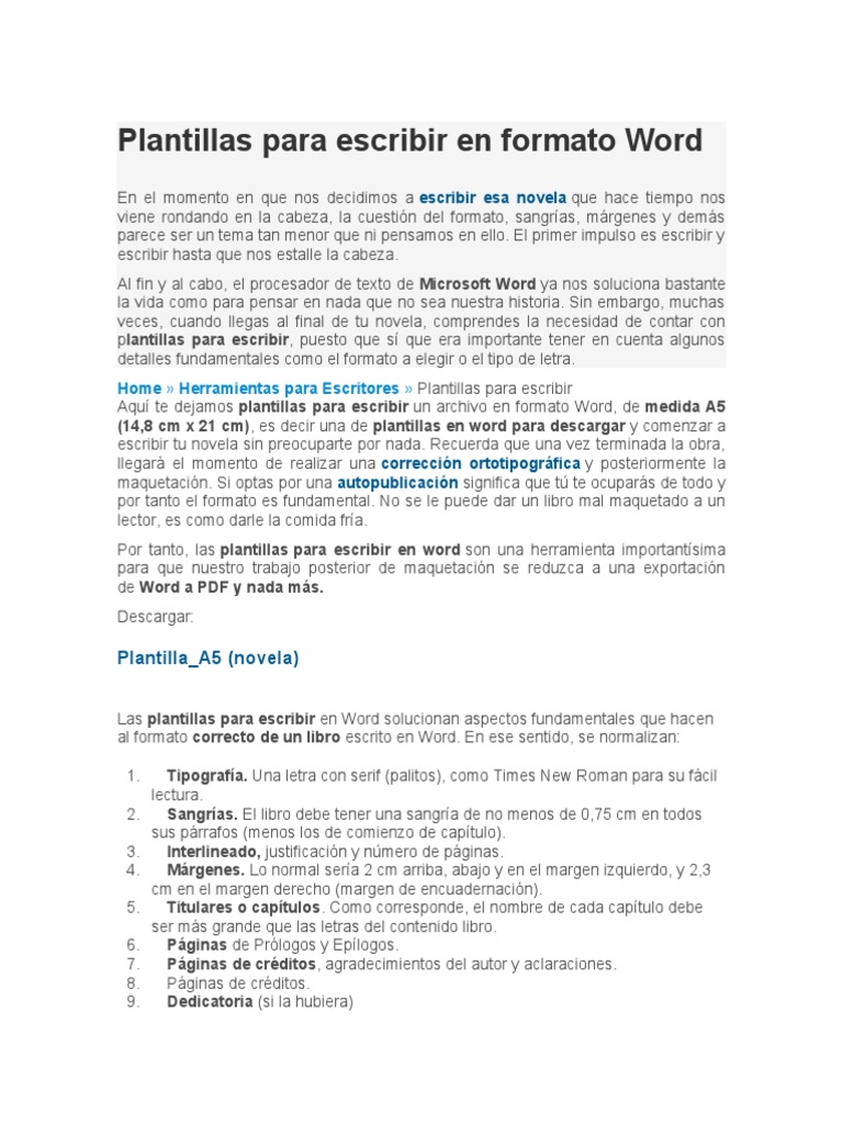 Plantillas para Escribir en Formato Word | PDF | Microsoft Word | Texto