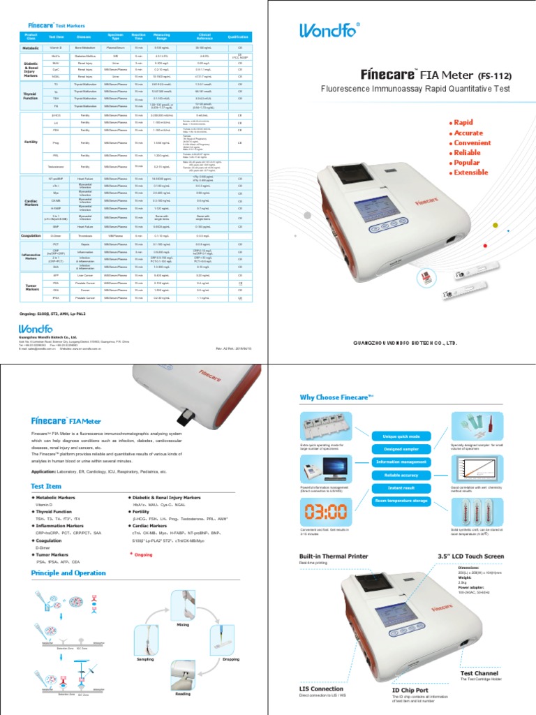 FIA Meter: Fluorescence Immunoassay Rapid Quantitative Test | PDF | C ...