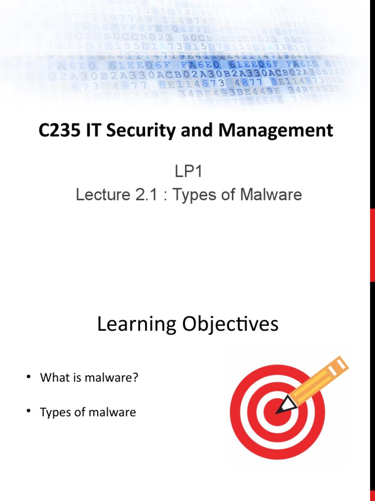 2 - C235 LP1 Lecture 2 1 - Types of Malware | PDF | Malware | Computer ...
