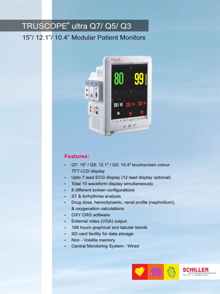 TRUSCOPE Ultra Q7/ Q5/ Q3: 15"/ 12.1"/ 10.4" Modular Patient Monitors ...