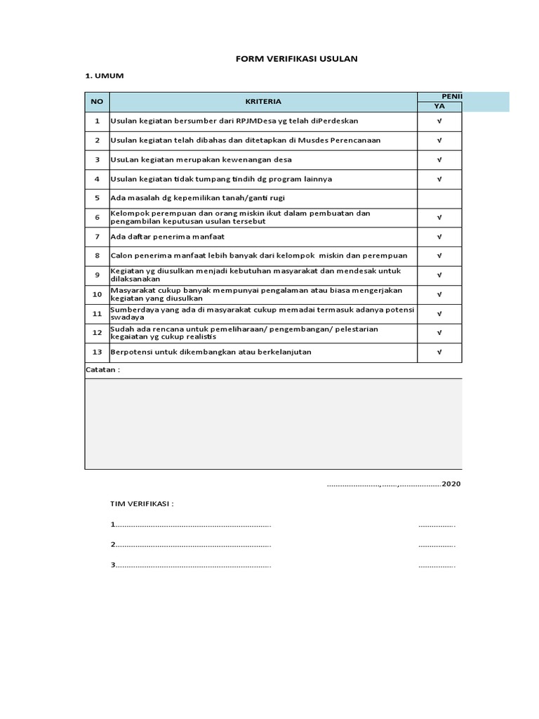 2format Pemeriksaan Dokumen Proposal Teknis Dan Rab | PDF
