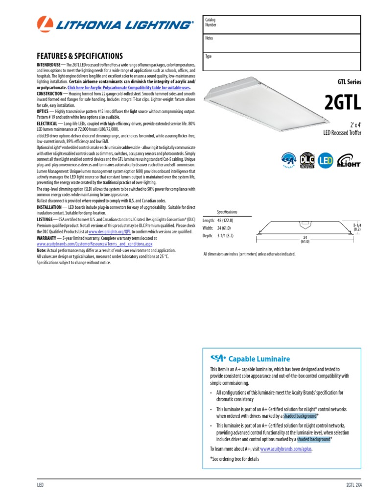 TYPE A-Troffer Lights | Download Free PDF | Lighting | Electrodynamics