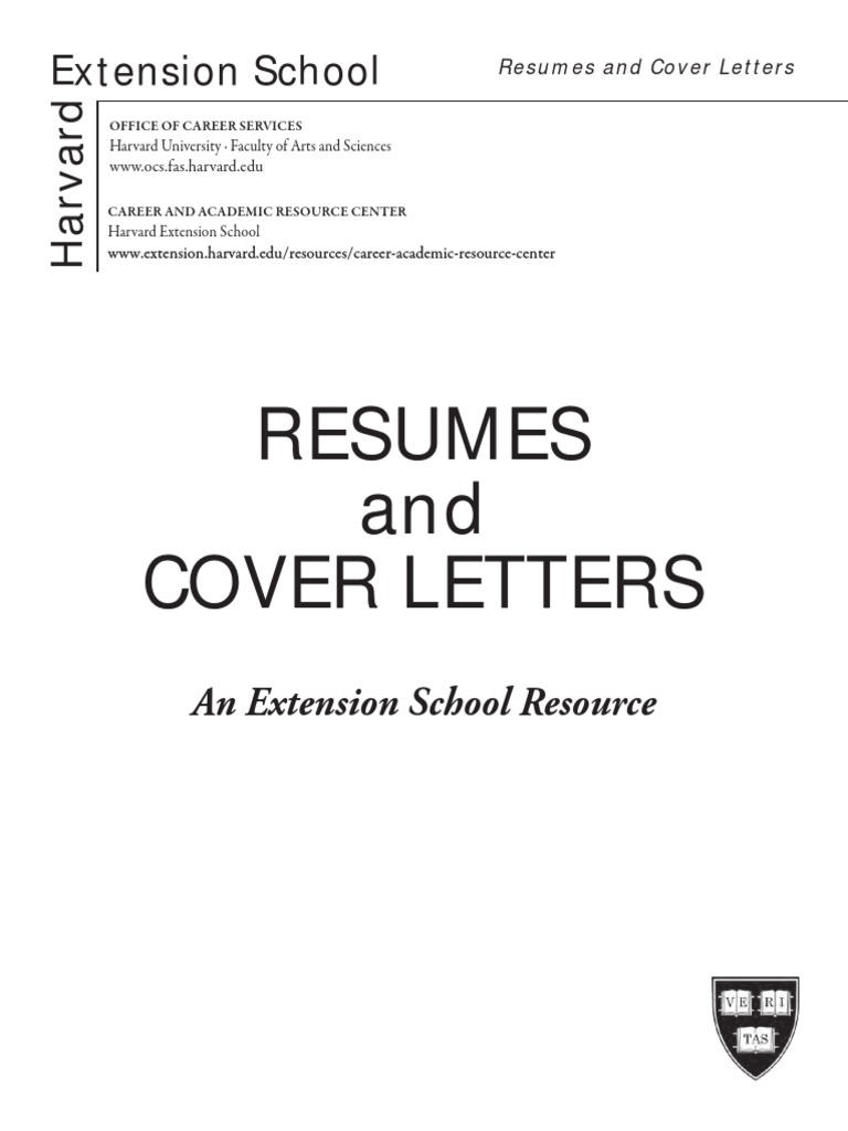 Resumes and Cover Letters: Extension School | PDF | Financial Analyst ...