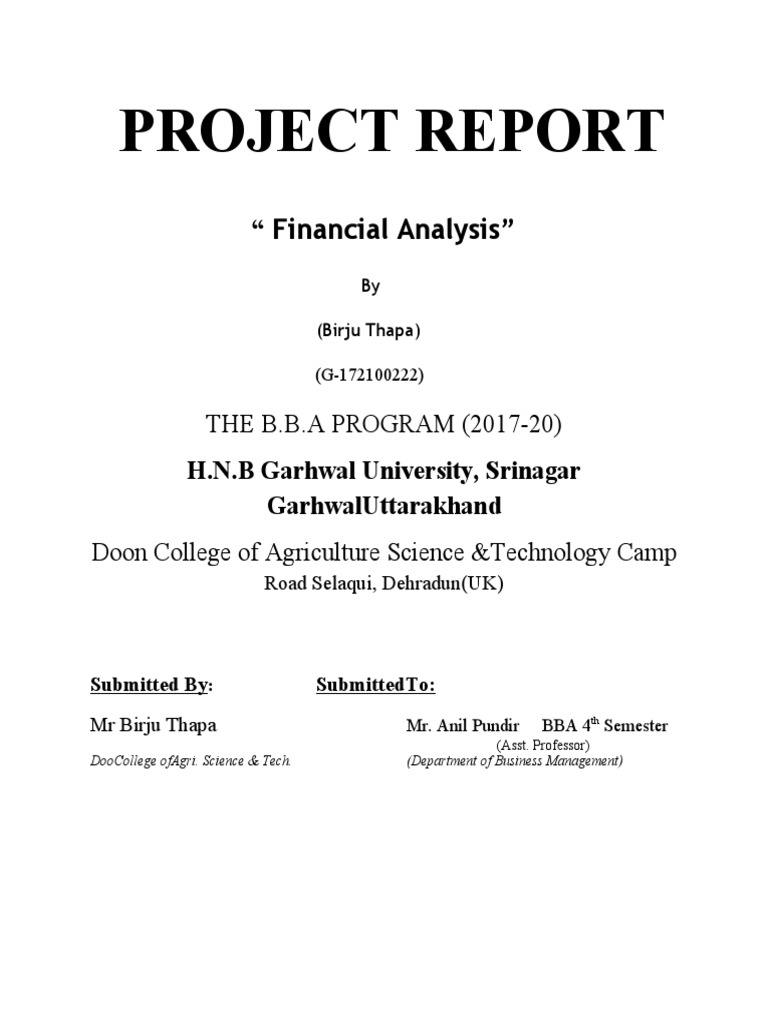 Project Report: " Financial Analysis" | PDF | Research Design ...