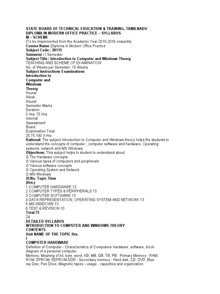 Introduction To Computers And Windows Theory Pdf Computer Data Storage Operating System