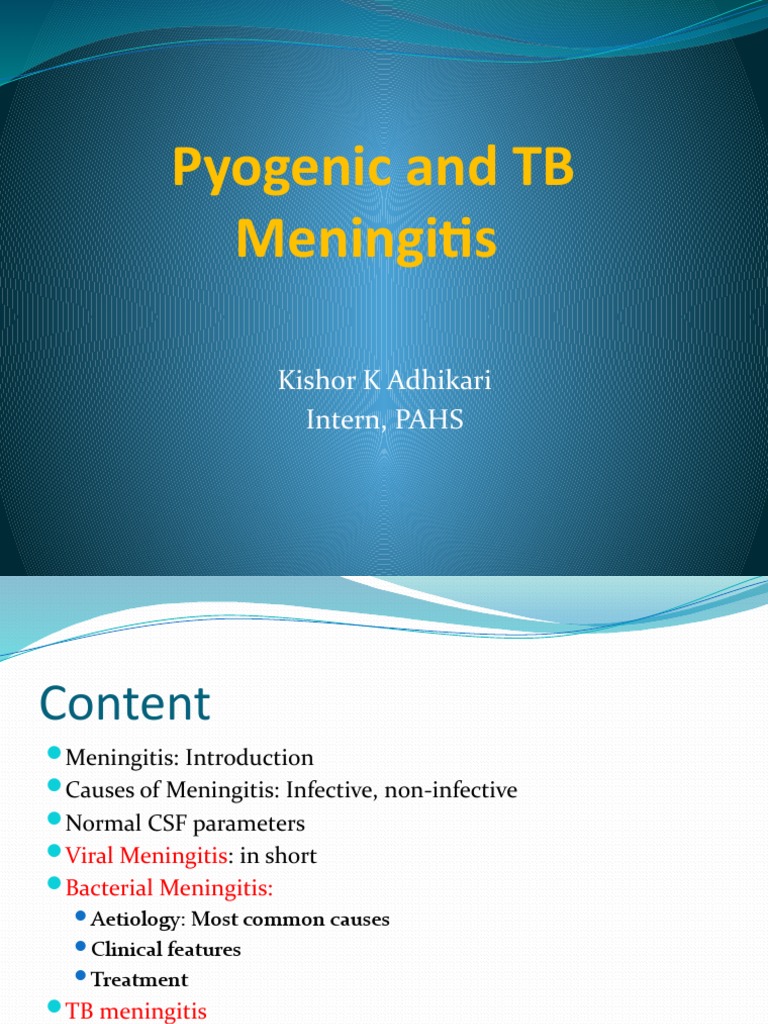 Pyogenic and TB Meningitis - Final | PDF | Meningitis | Immunology