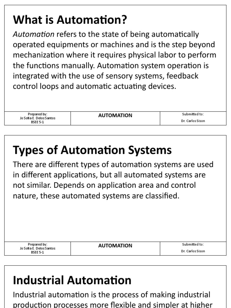 What Is Automation?: Automation Refers To The State of Being ...