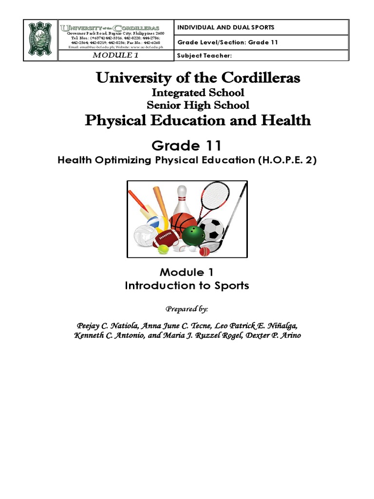 HOPE-2a-SPORTS-Module-1-Introduction-in-Sports FINAL PDF | PDF | Track ...