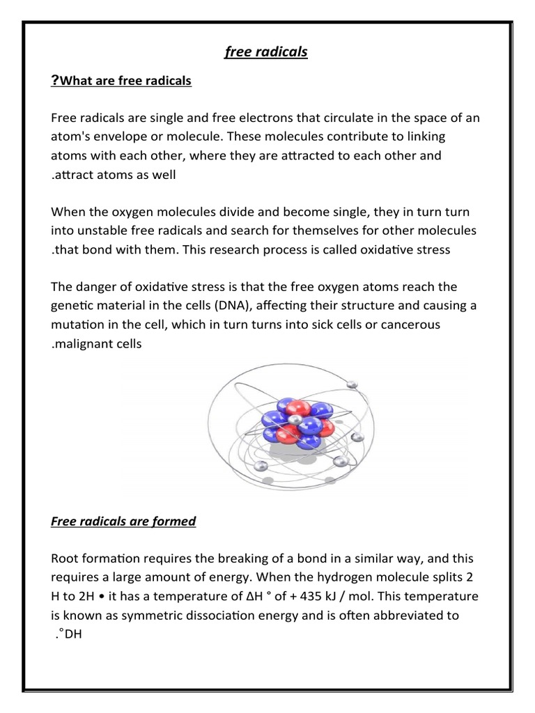 What Are Free Radicals ? | Download Free PDF | Radical (Chemistry ...