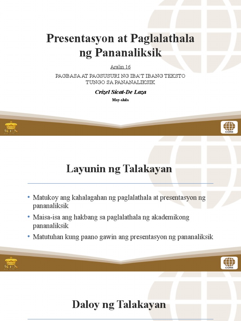 15 - Presentasyon - at - Paglalathala - NG - Pananaliksik | PDF