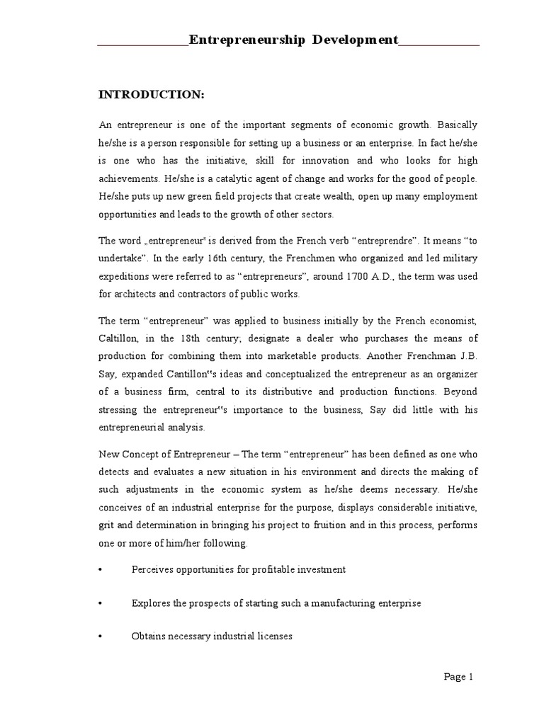 Edp Notes | PDF | Entrepreneurship | Agriculture