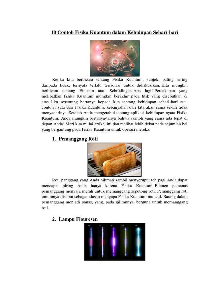 10 Contoh Fisika Kuantum Dalam Kehidupan Sehari | PDF
