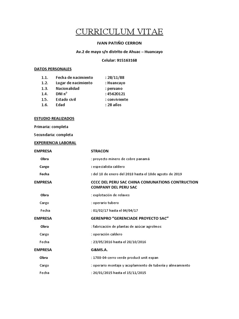 CURRICULUM VITAE Juan | PDF