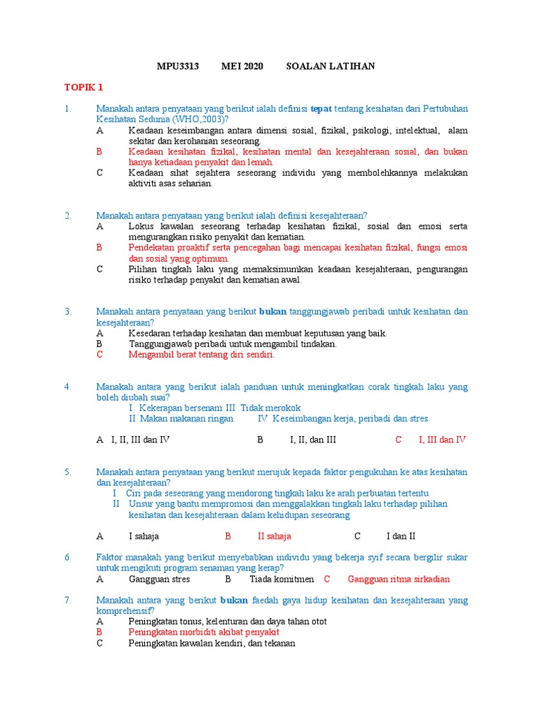 Soalan MCQ | PDF