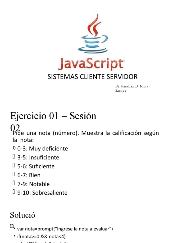 Ejercicios de JavaScript: Notas y Sumas | PDF