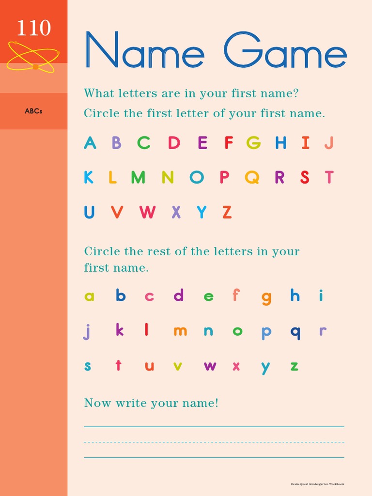 Name Game: What Letters Are in Your First Name? Circle The First Letter ...