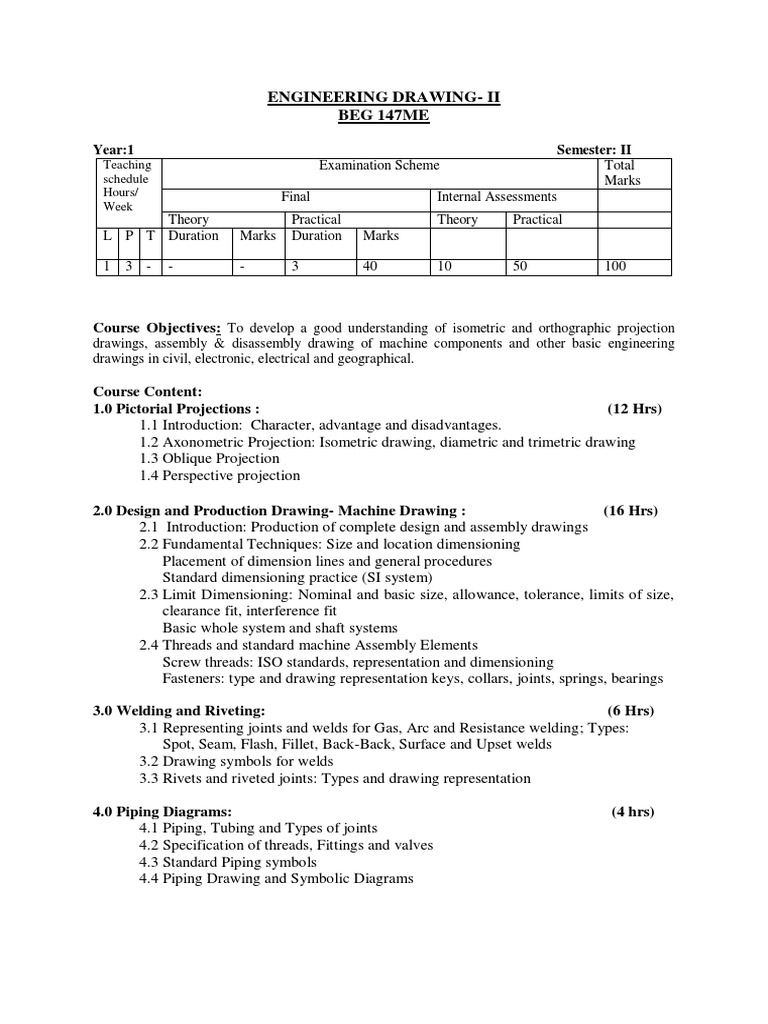 Engineering Drawing II | PDF | Pipe (Fluid Conveyance) | Mechanical ...