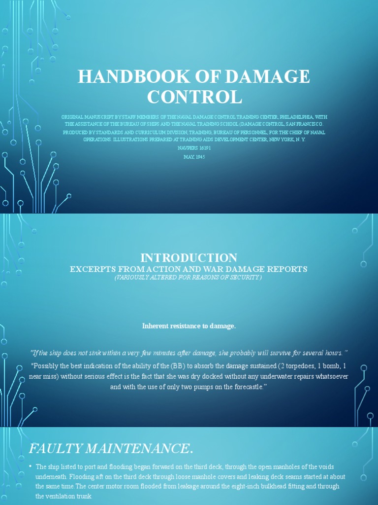 Handbook of Damage Control | PDF | Ships | Watercraft