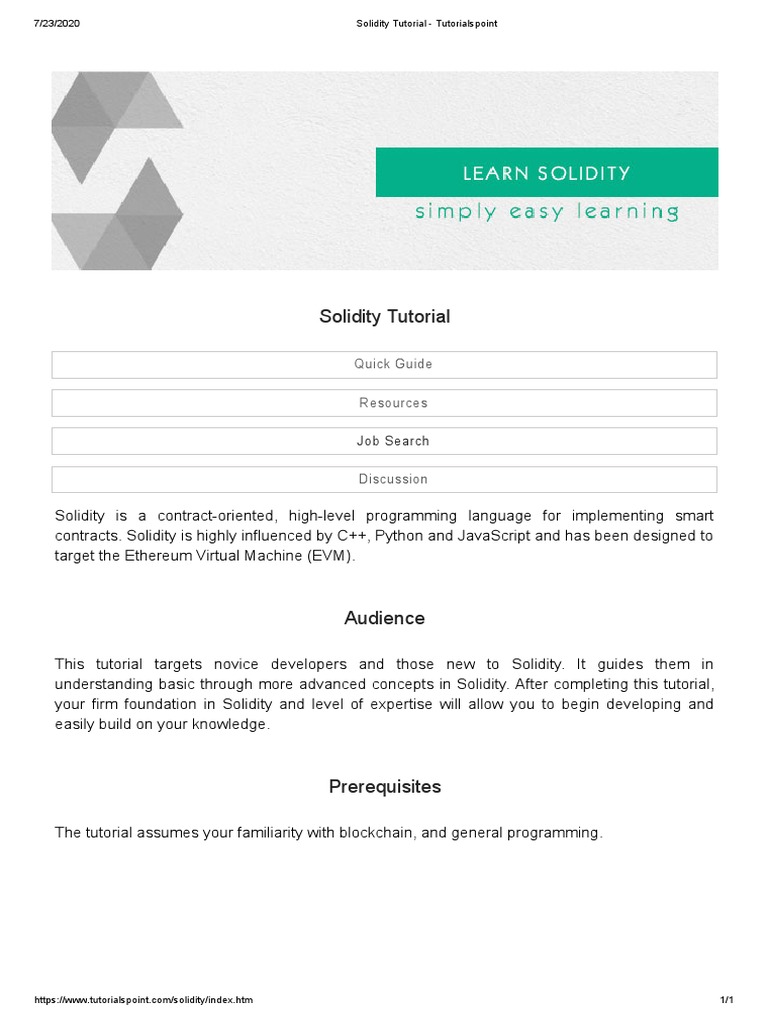 Solidity Tutorial | PDF